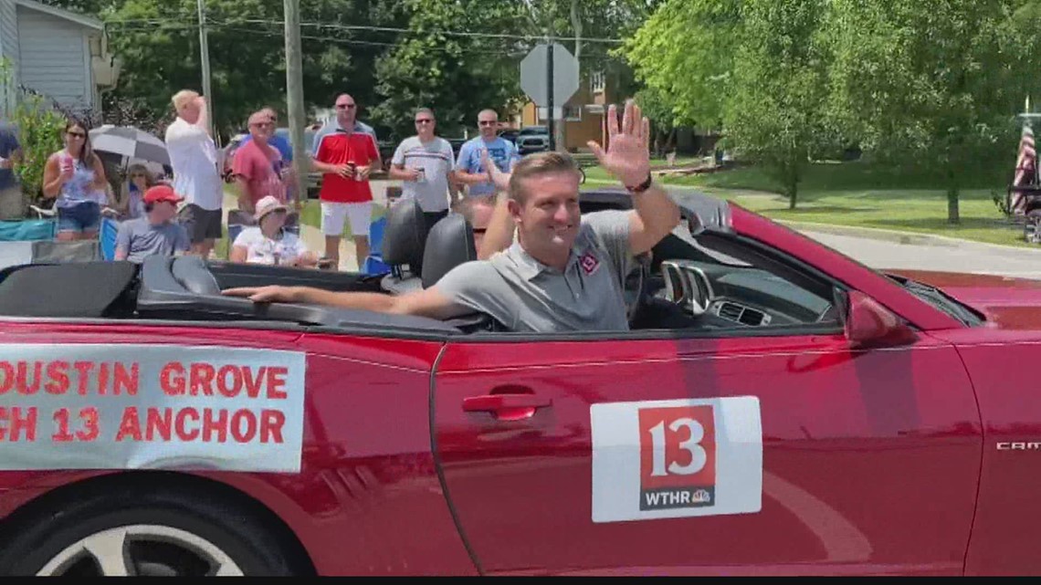 WTHR's Dustin Grove waves during Lebanon Fourth of July parade | wthr.com