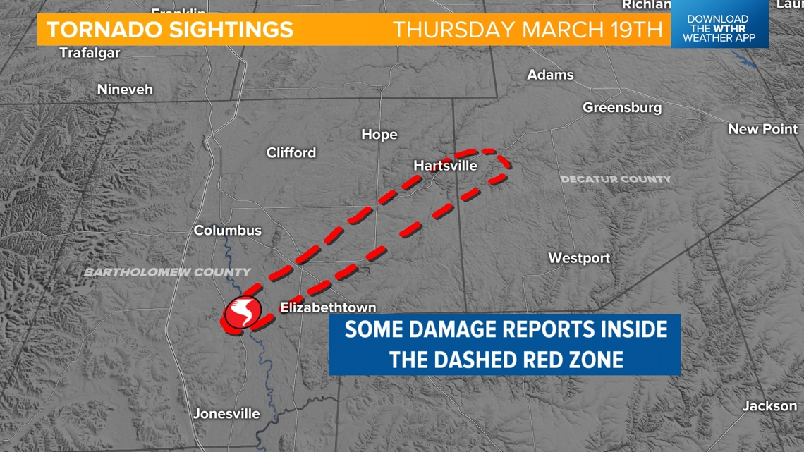 Preliminary reports of spotted tornadoes across Indiana | NWS surveys ...