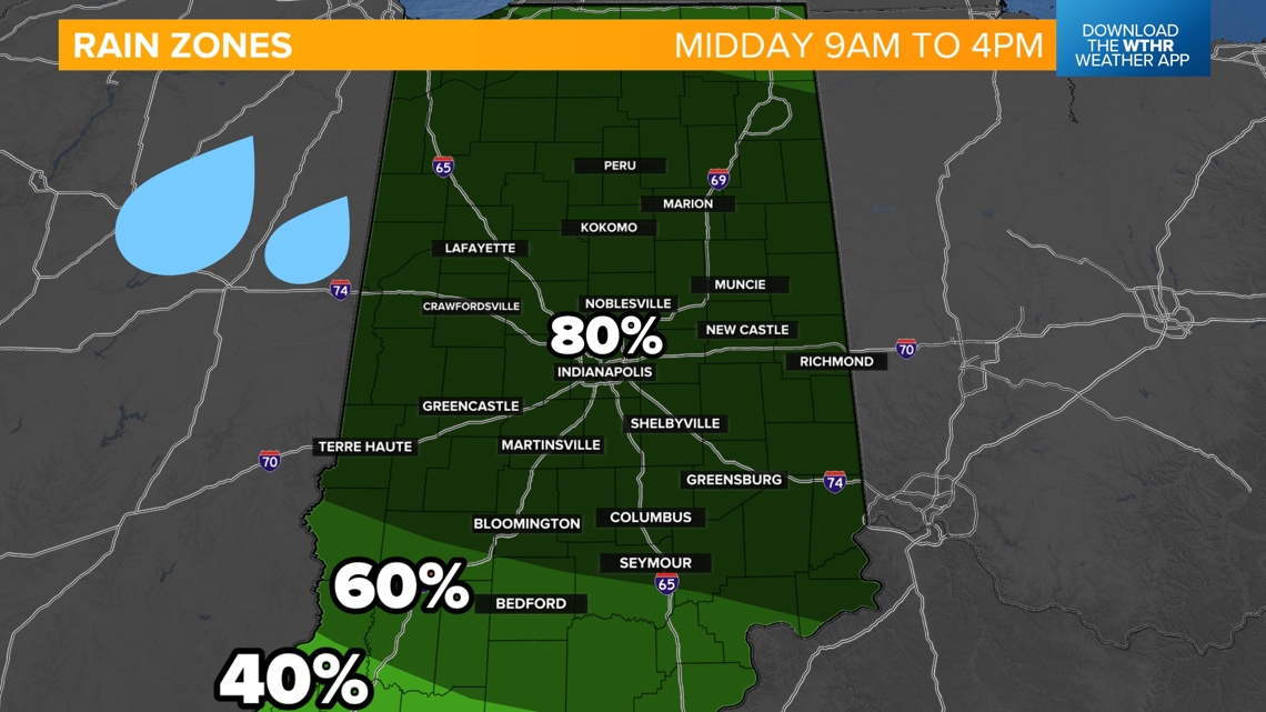 Rain zones across Indiana as showers push north | wthr.com