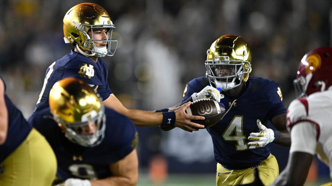 AP Player of the Week: Notre Dame's Jeremiyah Love ran for career-high 228 yards in win over USC ...