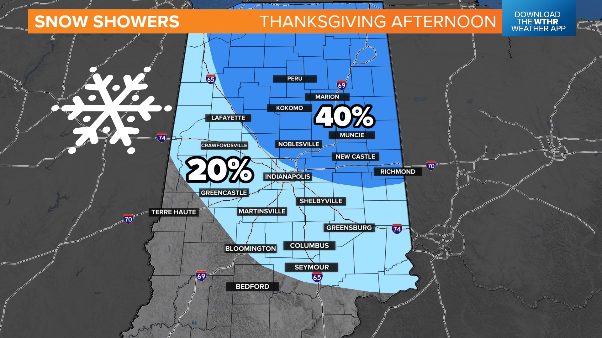 Snow flurries possible across central Indiana, heavy snow north | wthr.com