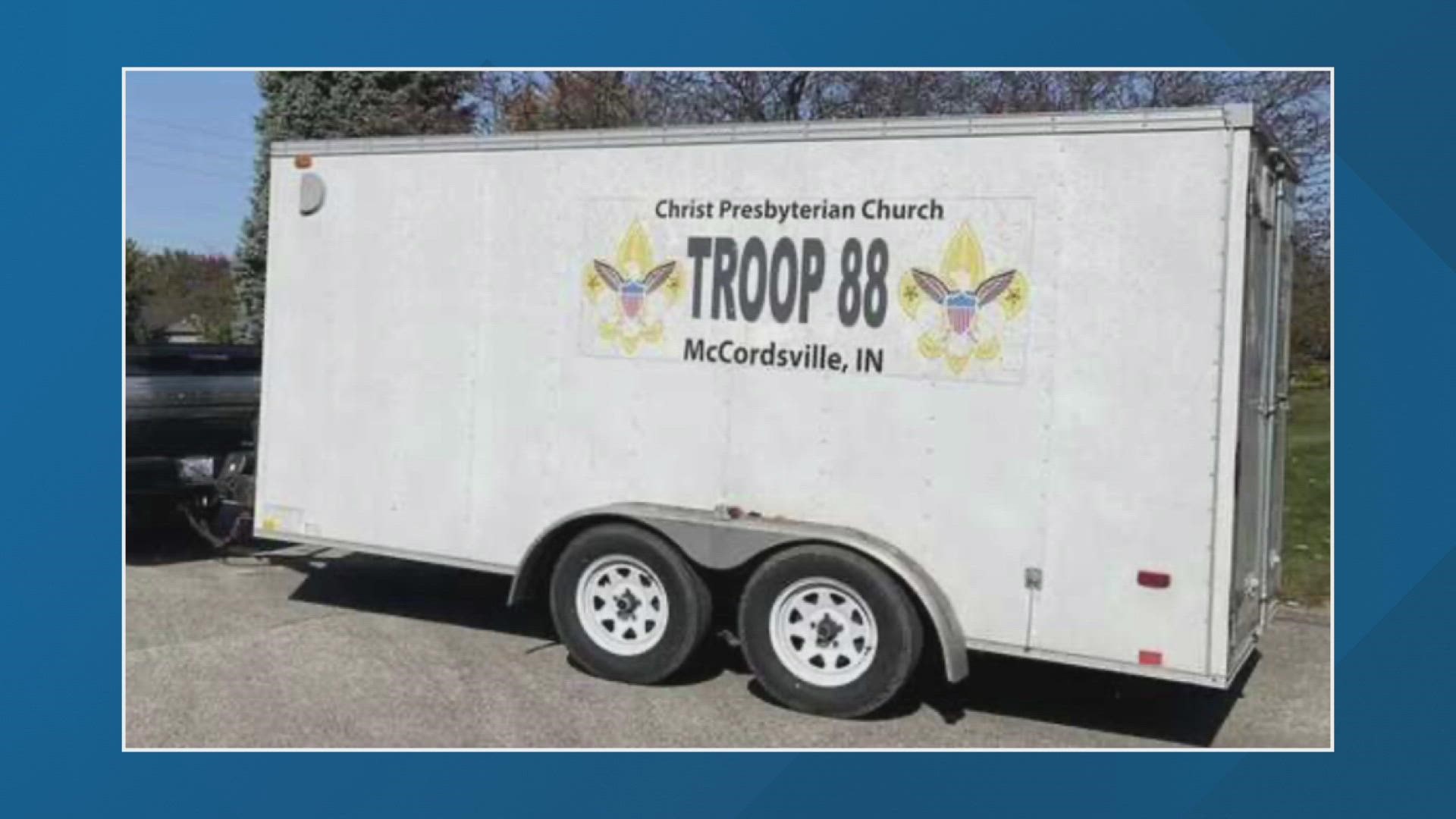McCordsville Police seek stolen Boy Scouts trailer | wthr.com