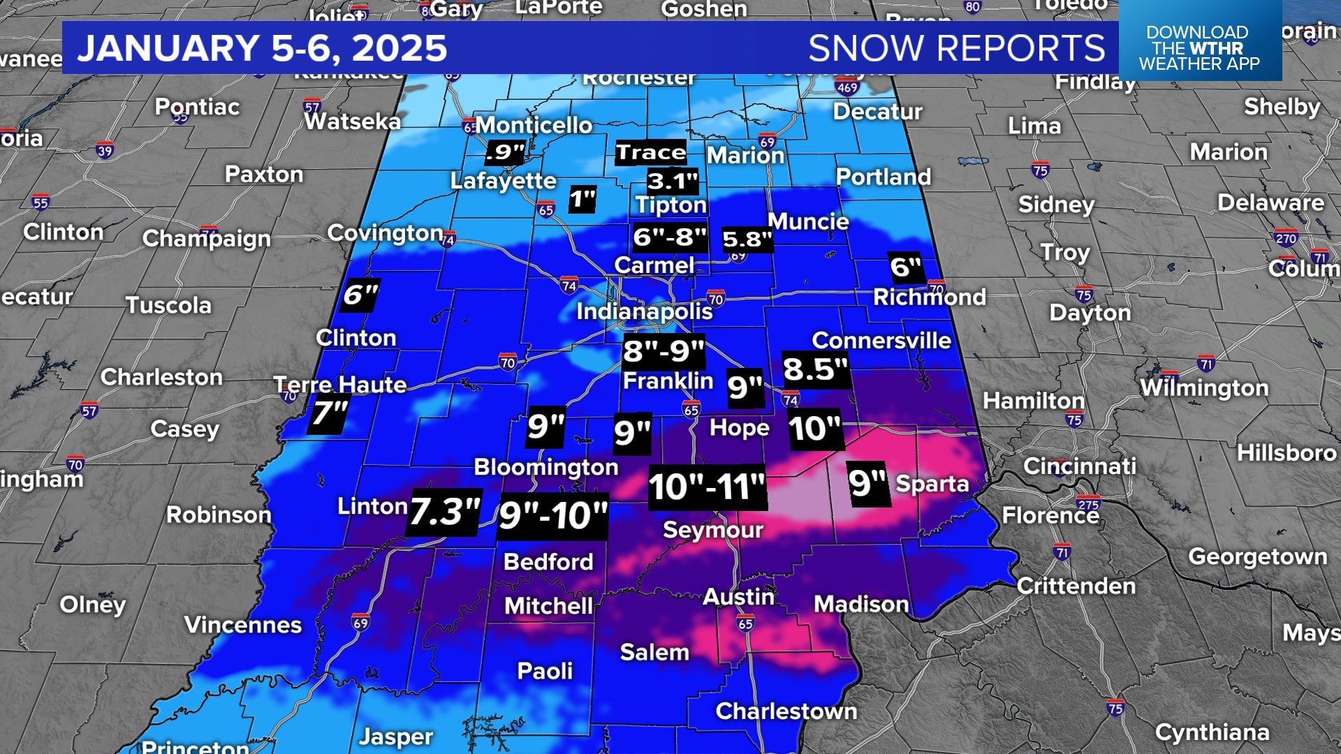 Find out snow totals in your area | Weather Impact Alert Blog | wthr.com