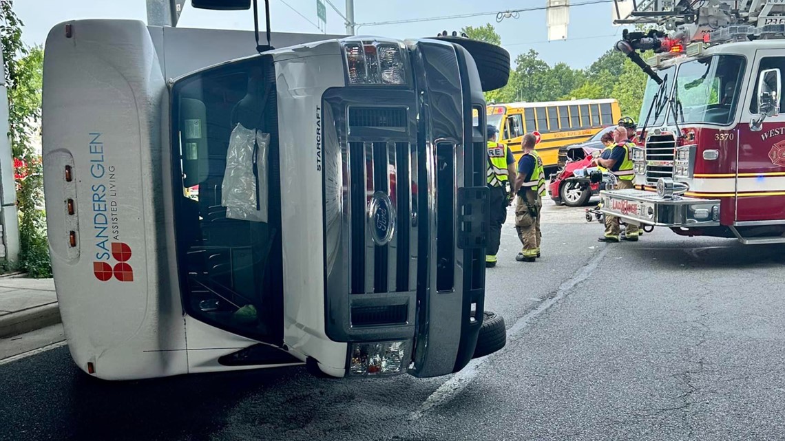 Nursing home shuttle bus rolls over in Westfield crash | wthr.com