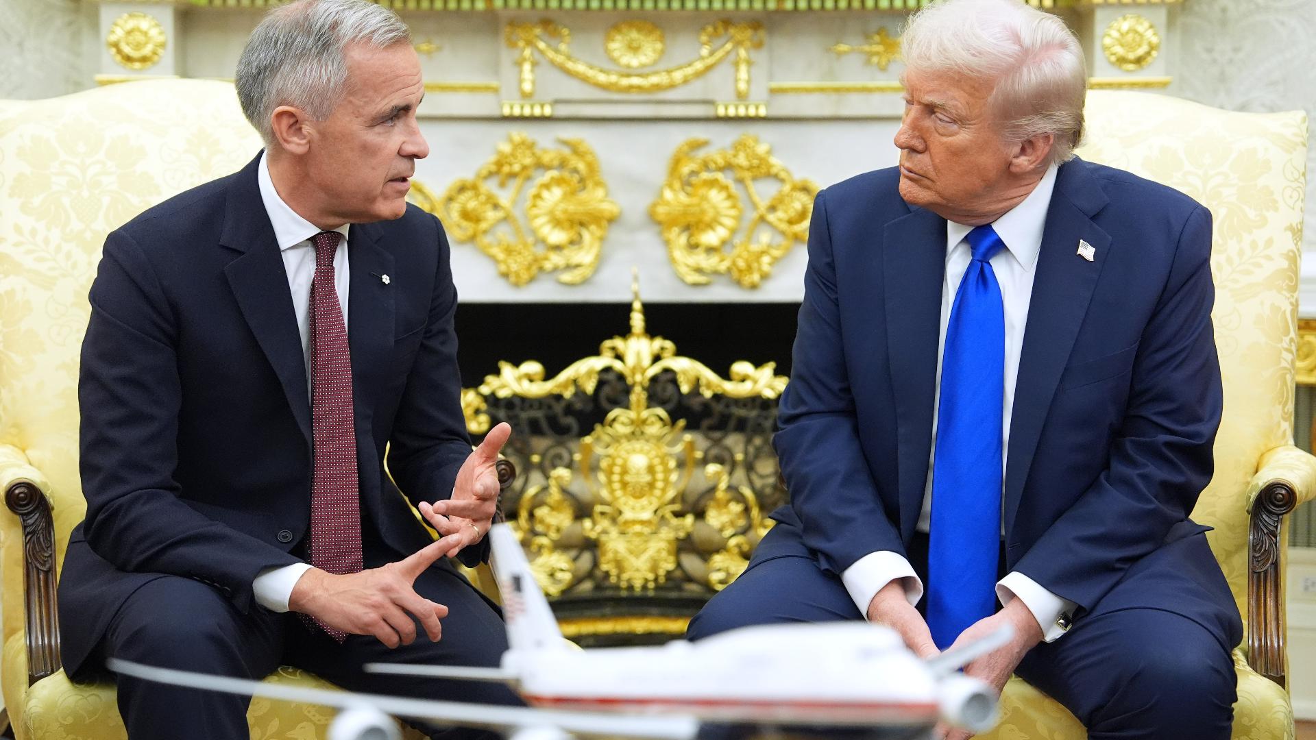 President Trump meets with Canadian Prime Minister Carney at the White ...