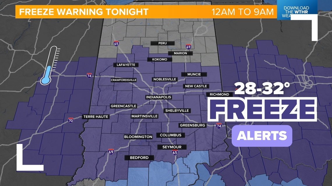 Frost and freeze warning issued tonight for Indiana | wthr.com