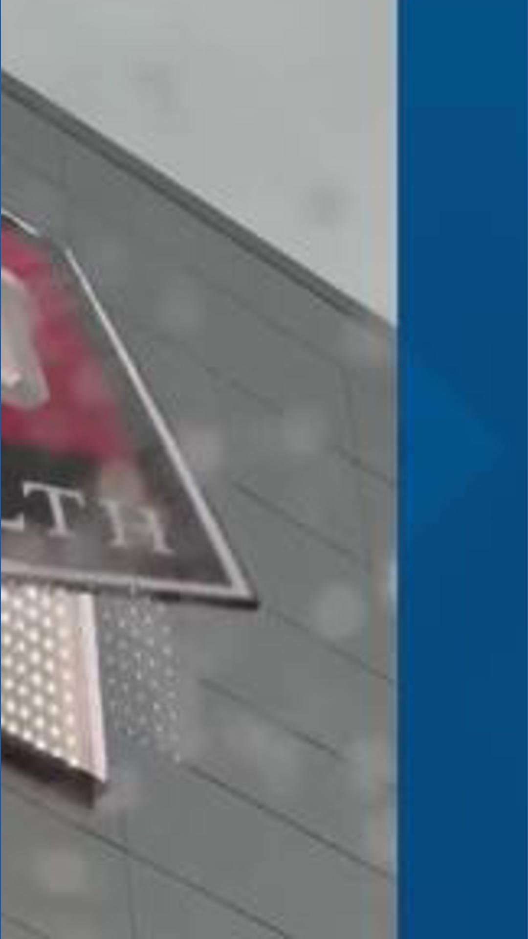 Strong winds knock off sign at IU Health Saxony Hospital in Hamilton ...