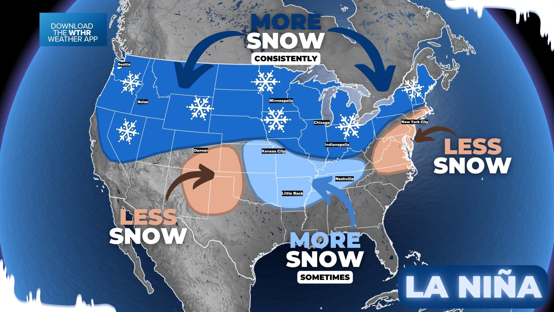 NOAA issues a La Niña watch for this coming winter | Snow outlook | wthr.com
