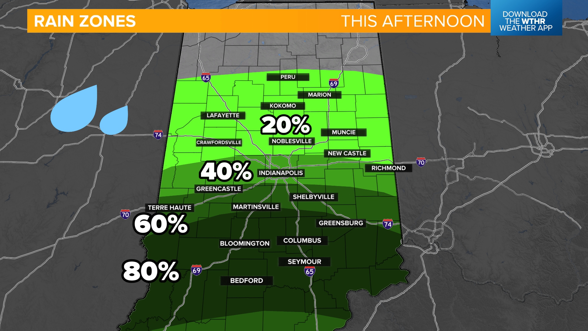 Indiana Rain Zones | Slow-moving downpours and lightning possible ...