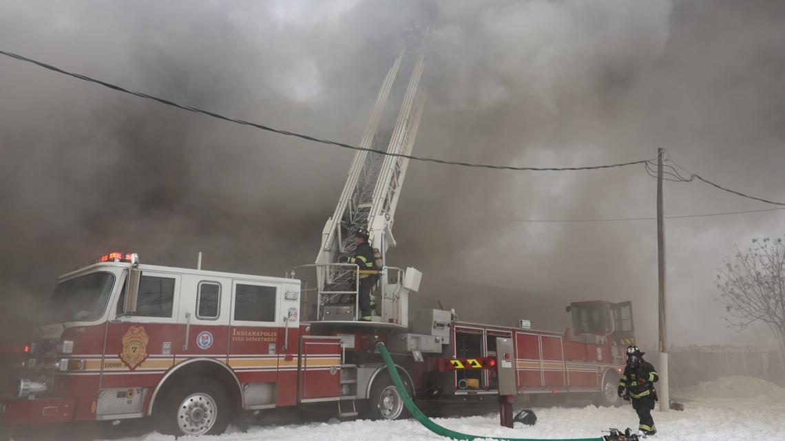 Firefighters battle fire at Capitol City Fence Co. in Indianapolis ...