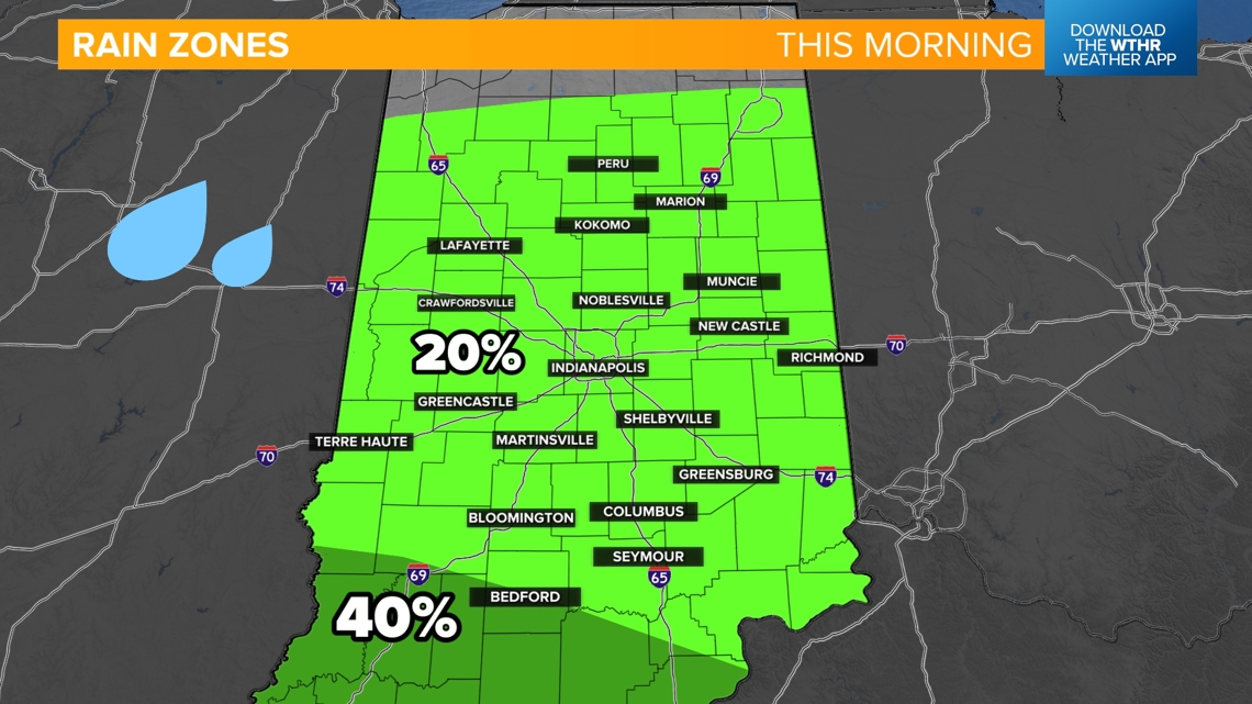 Indiana Rain Zones | Slow-moving downpours and lightning possible ...