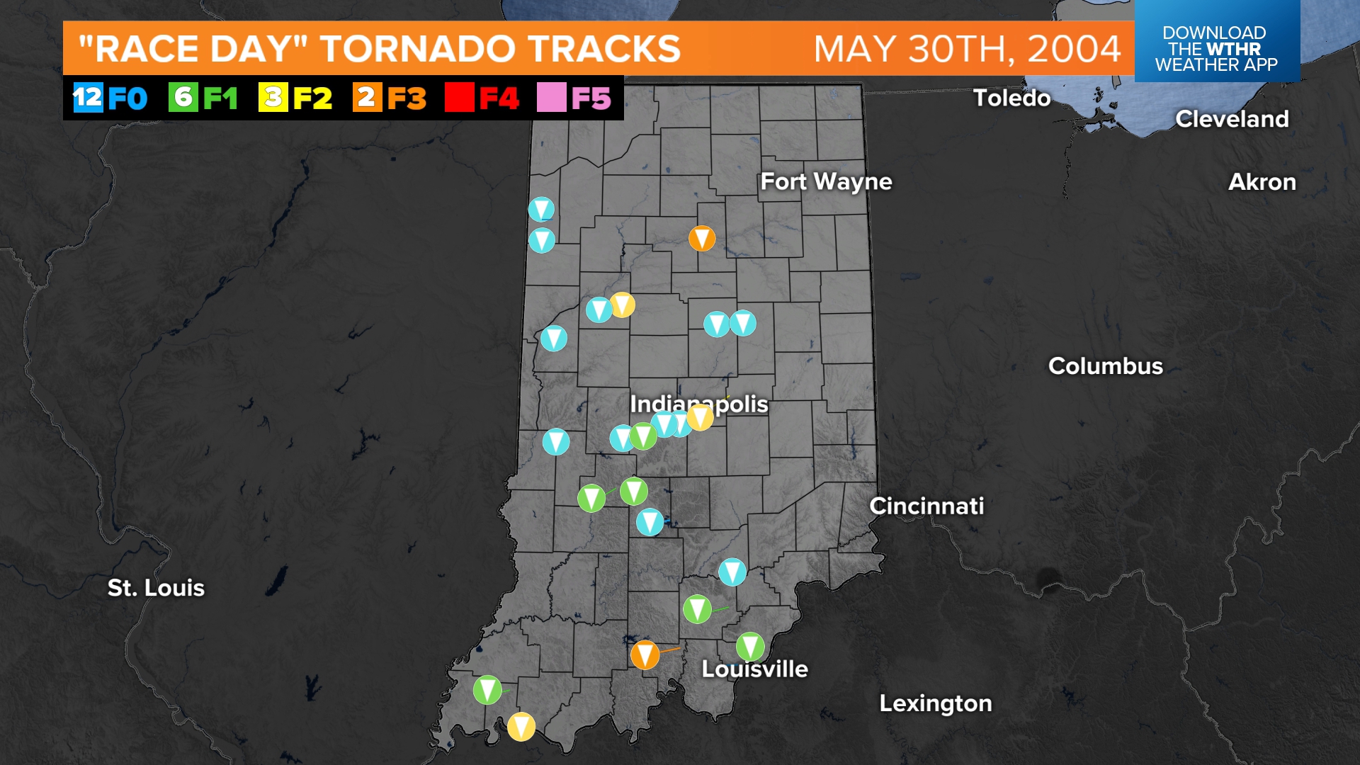 'Race Day' tornadoes on May 30, 2004 | wthr.com