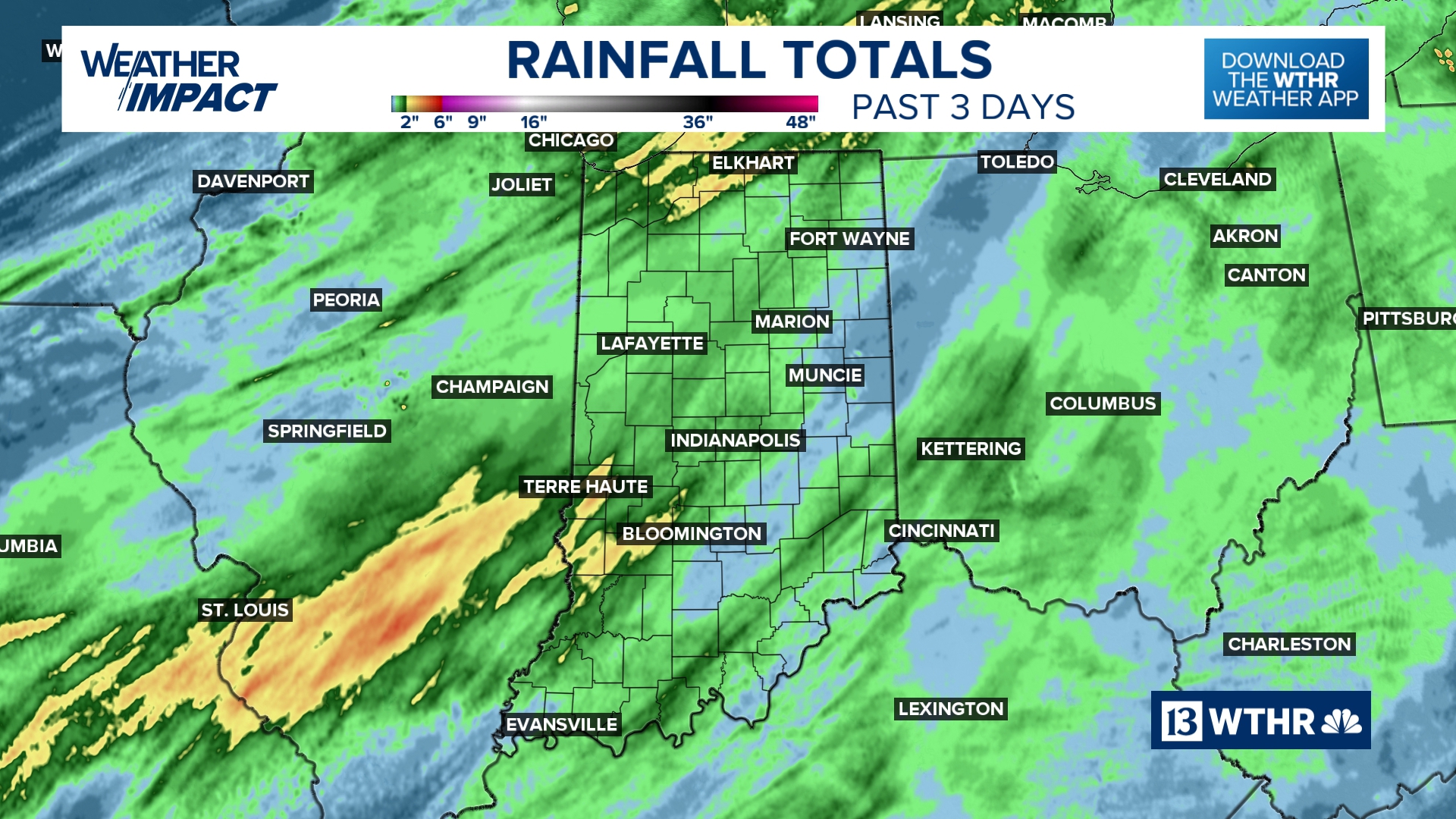 Indiana sees much-needed rain across the state | Rainfall Totals (Oct ...