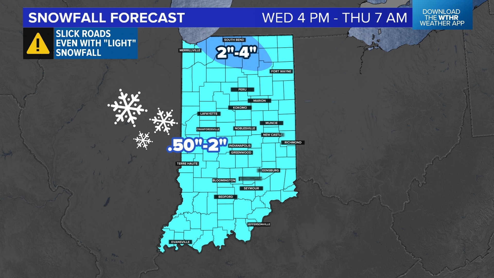 Cold and snowy through Thursday in central Indiana | Weather Blog ...