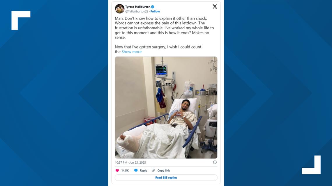 Tyrese Haliburton shares message with fans after Achilles tendon surgery | wqad.com