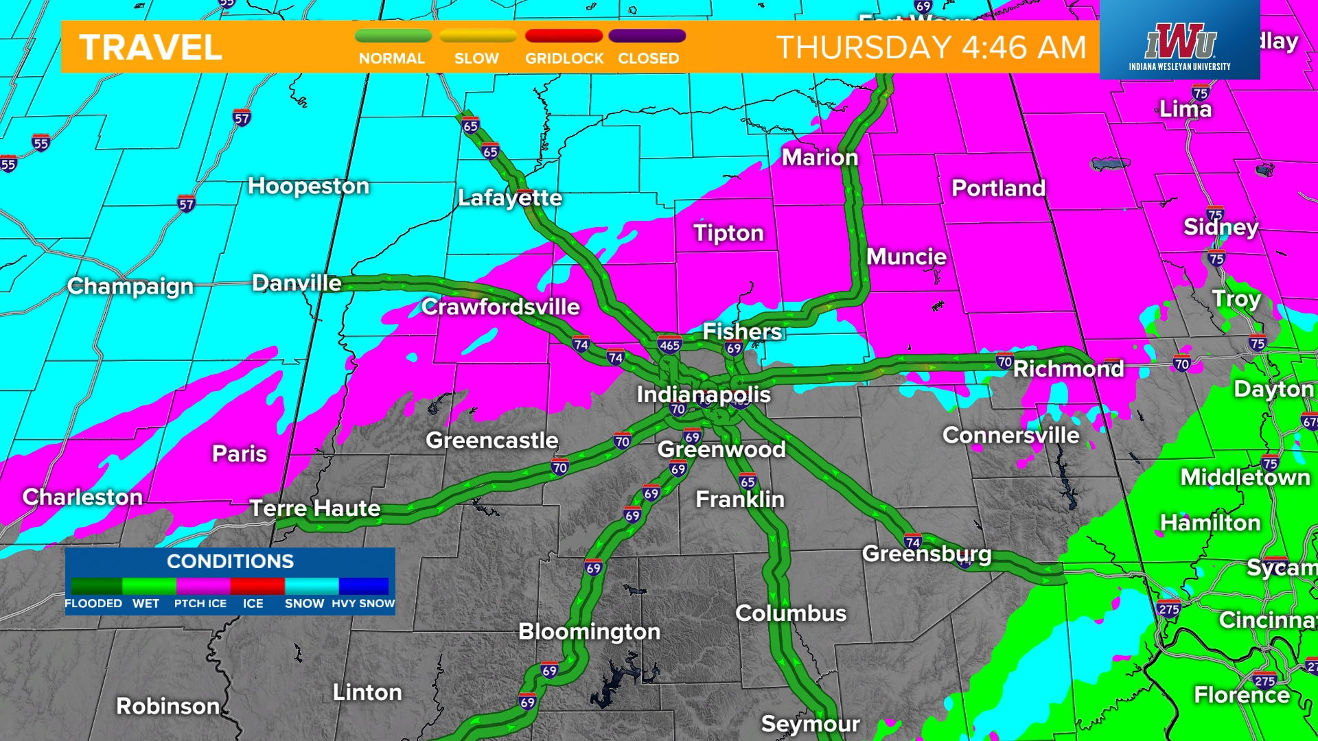 Tracking where the roads are the most icy and snowy Thursday morning ...