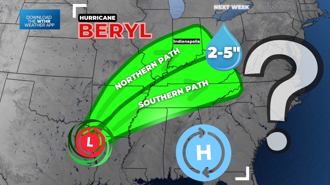 Tracking Beryl | Where will the heaviest rain fall after landfall ...
