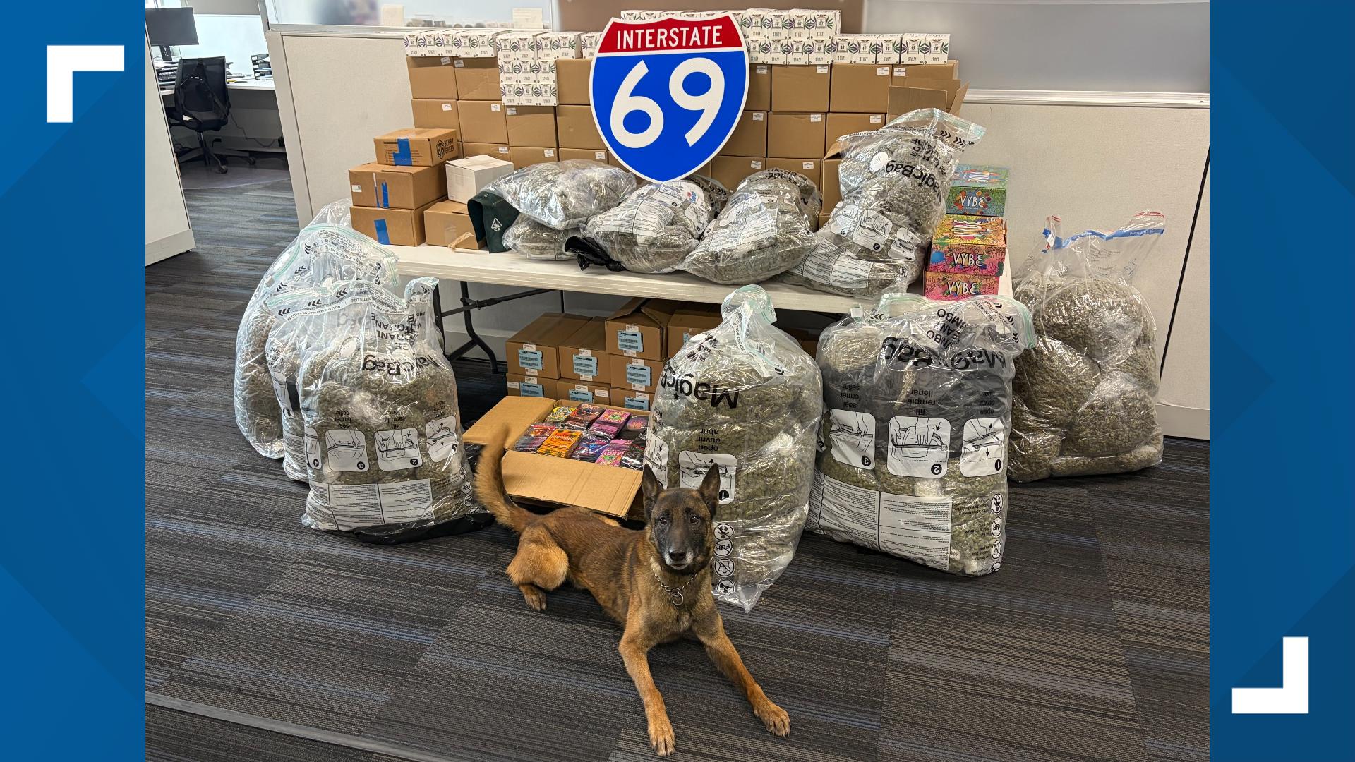 Over 200 pounds of marijuana, THC products sniffed out by K-9, seized ...