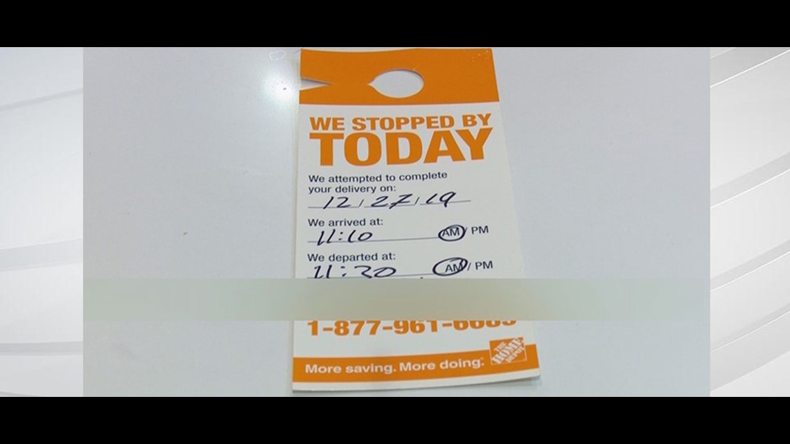 Profane note left on missed Home Depot delivery slip in Seattle | wthr.com