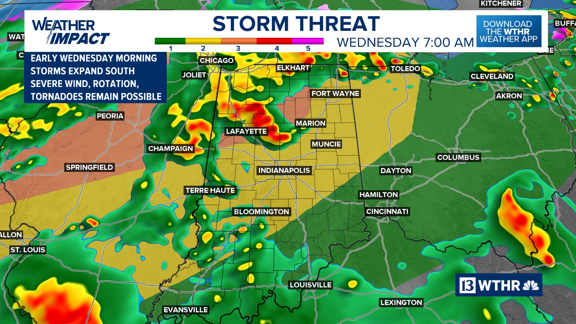 Weather Impact Alert | Severe storm threat Tuesday night into Wednesday ...
