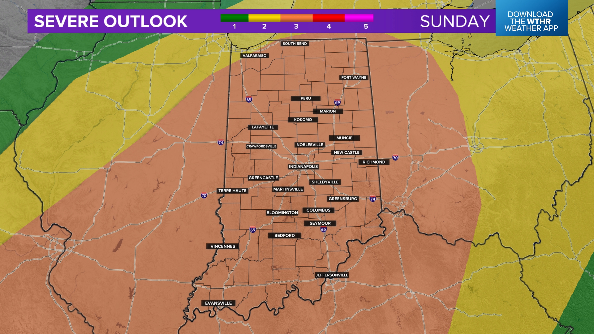 Wind, Tornado, & Hail Zone Maps for Indiana Sunday Storm Threat | wthr.com
