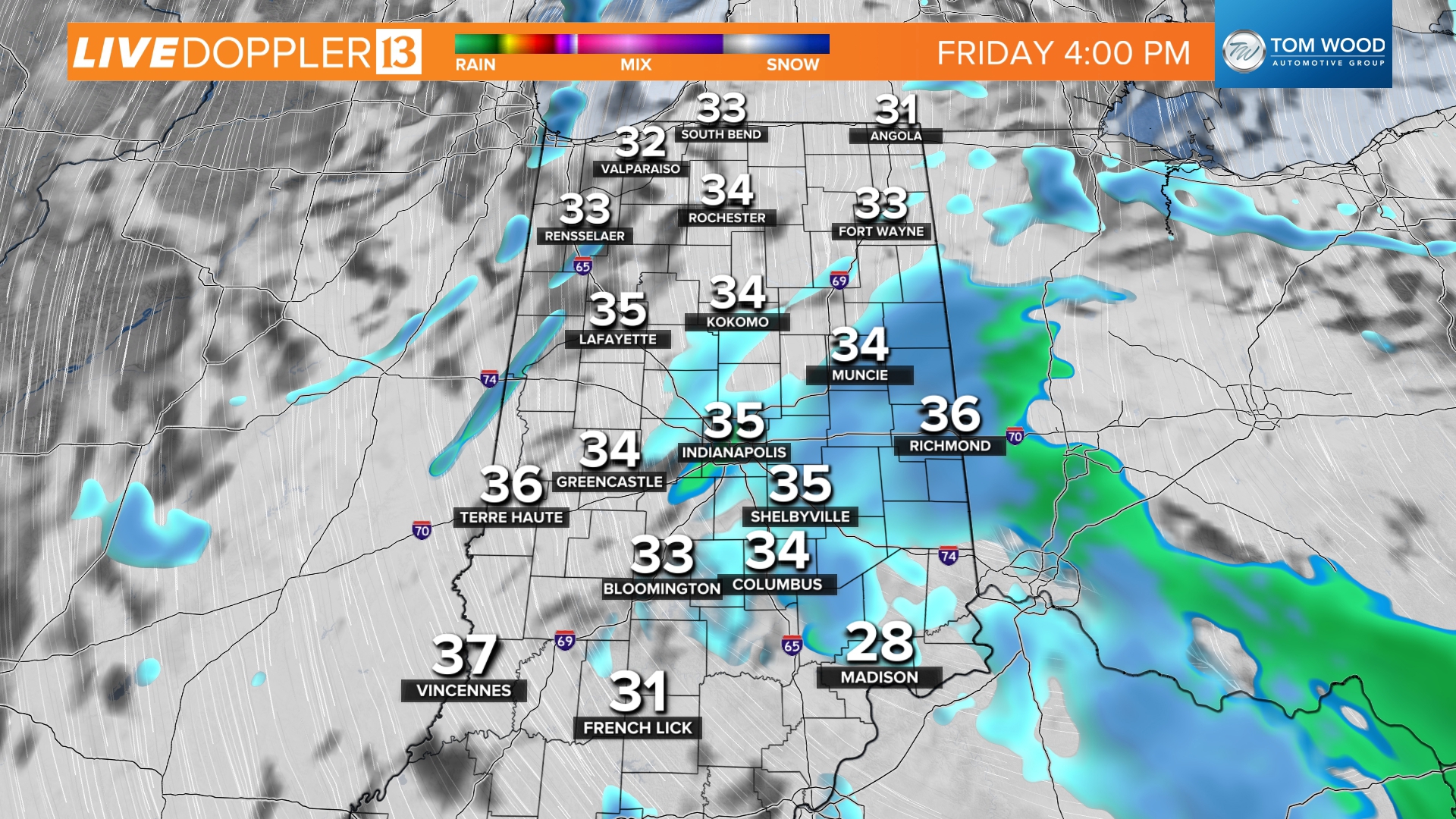 Bursts of snow, colder air in central Indiana Friday | wthr.com
