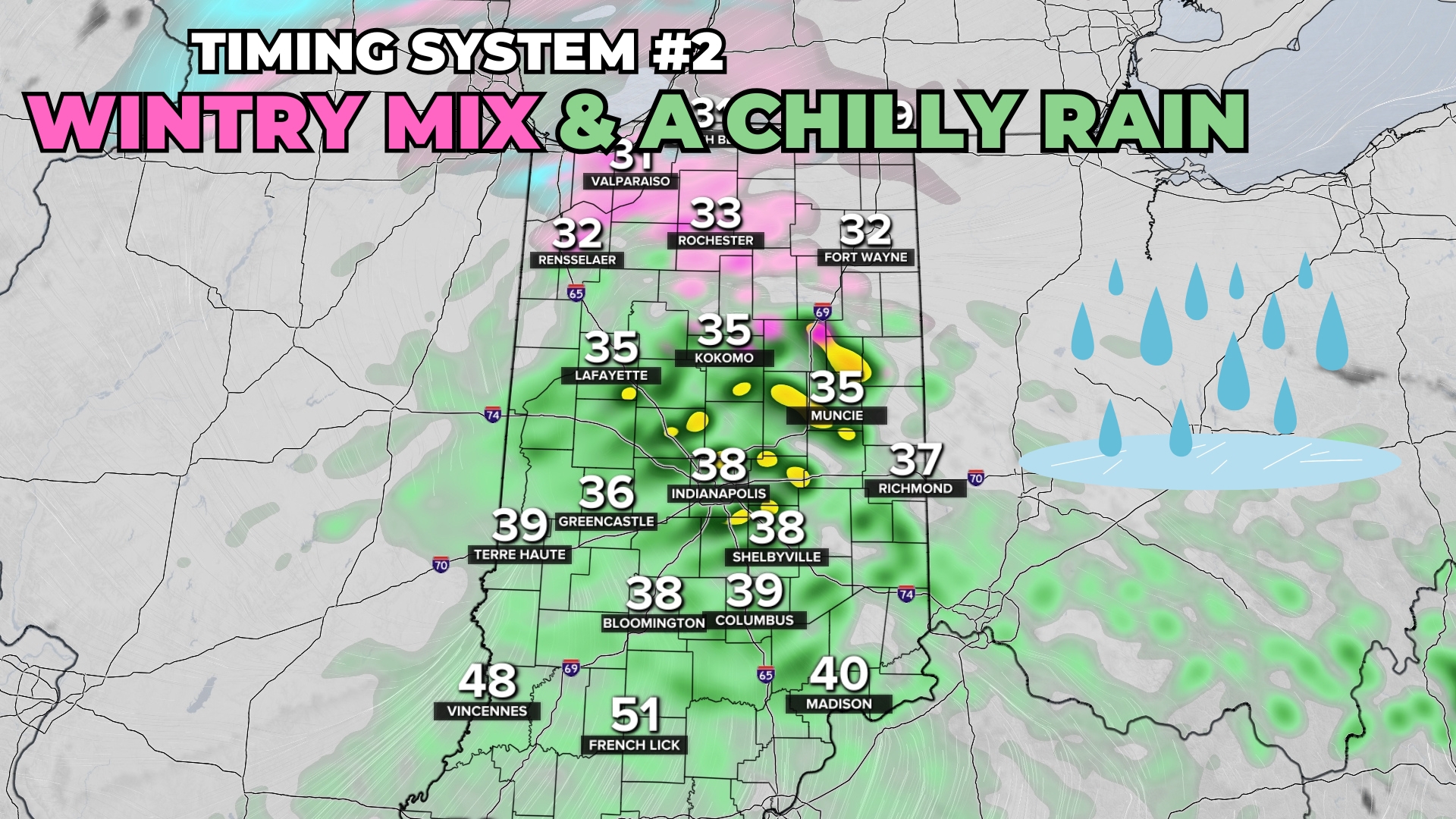 Timing another wintry mix, chilly rain heading to Indiana | wthr.com