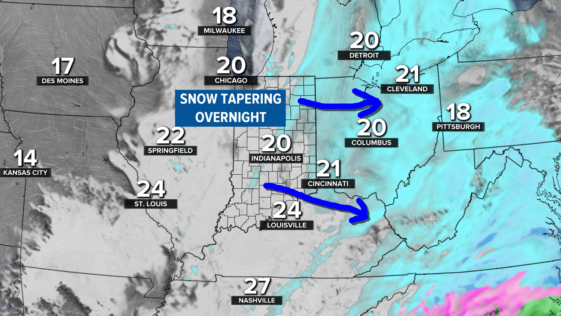 A few inches of snow will track into Indiana on Friday | wthr.com