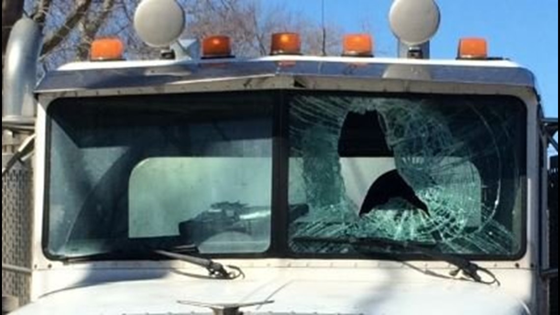 State PD: Tractor trailer damaged from flying ice; urges drivers to ...