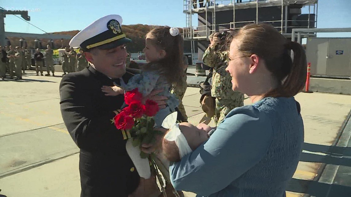 Families reunited with Navy sailors after 7 months of deployment ...