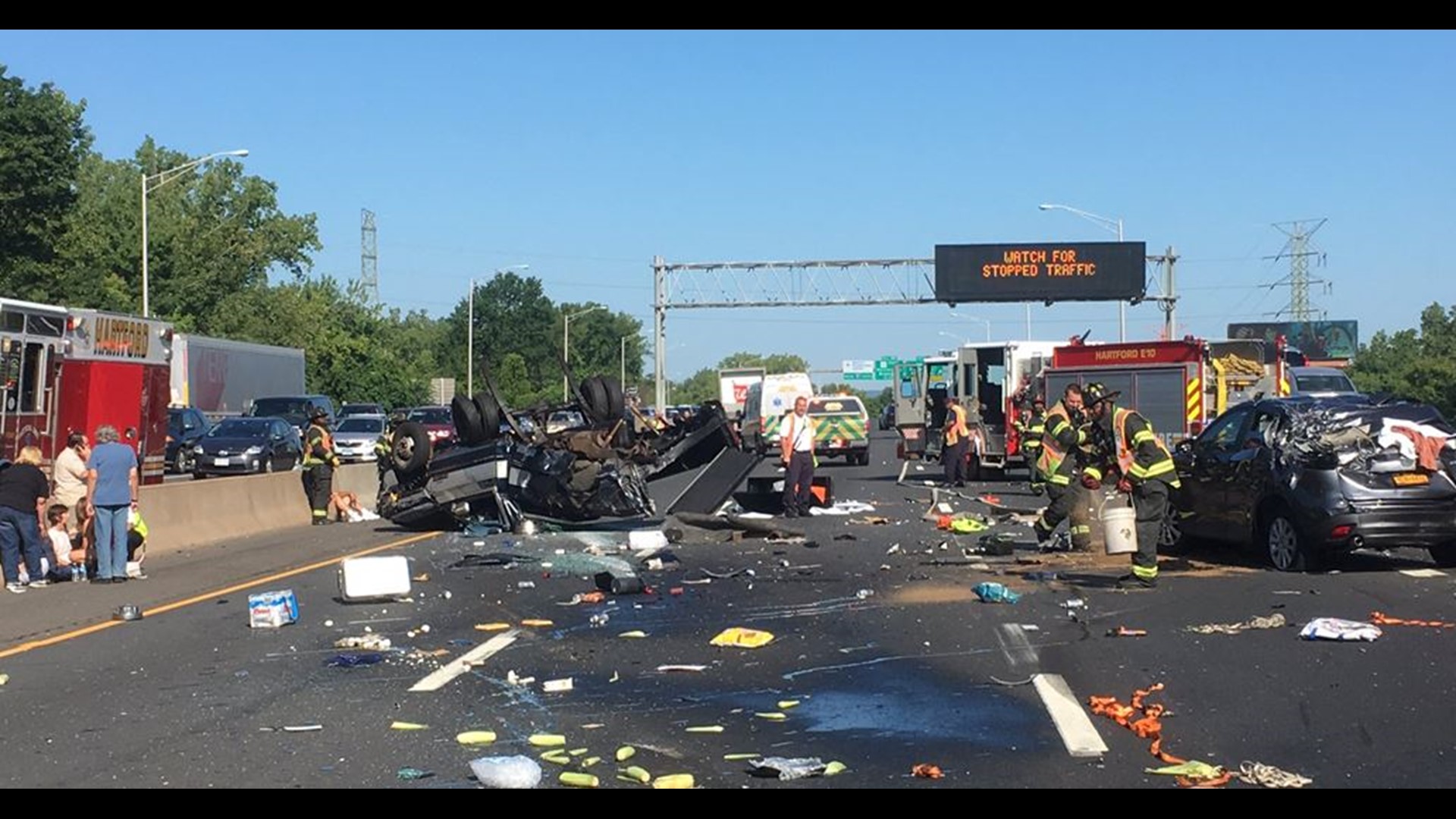 Multi-vehicle crash snarls traffic on both sides of I-91 Saturday ...