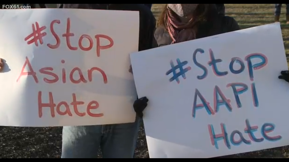 Peaceful protest in West Hartford in solidarity with Asian Americans ...