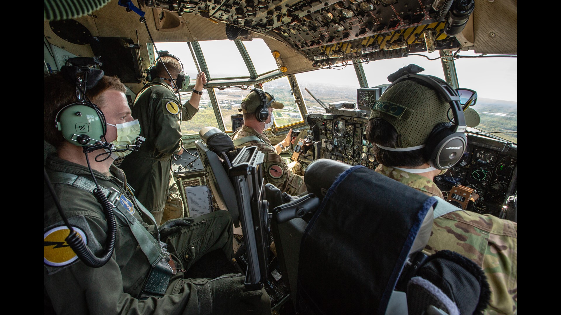 Inside the CT Air National Guard C130 that flew over the state today ...