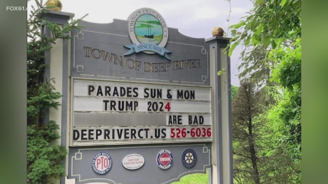 Deep River sign under investigation after racist message left | fox61.com