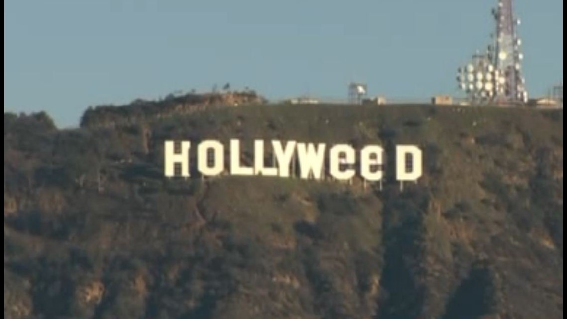 Vandalized Hollywood sign now reads ‘Hollyweed’ | fox61.com