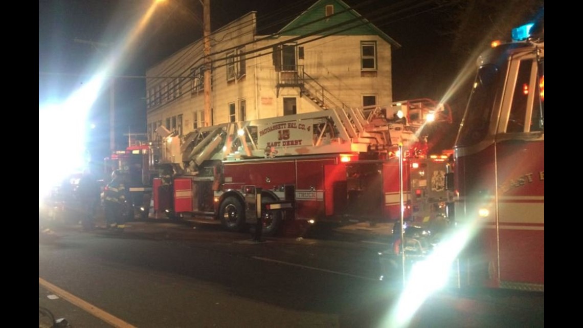 Derby fire crews battle structure fire; ten people displaced | fox61.com