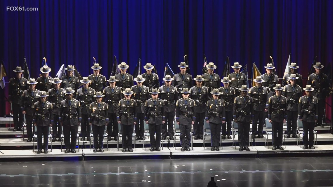 32 new State Police Troopers sworn in in Conn. receive medal | fox61.com