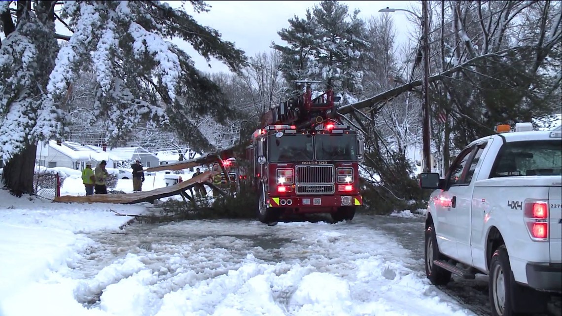 Tree branch, powerline falls on East Hartford fire truck after battling ...