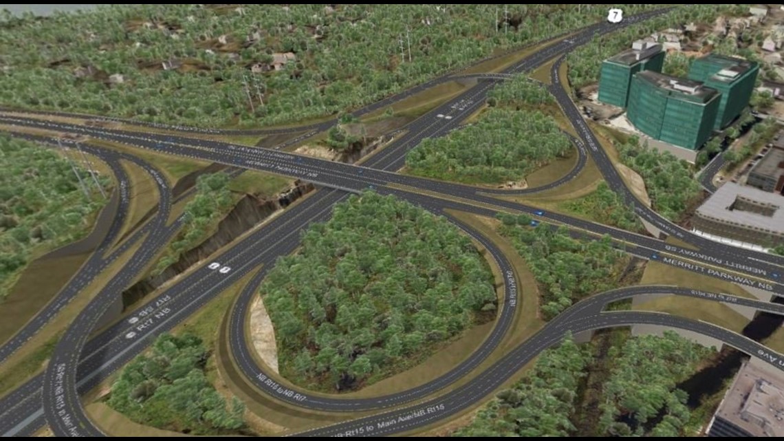 See 3D proposal for new Rt. 7, Merritt Parkway interchange | fox61.com