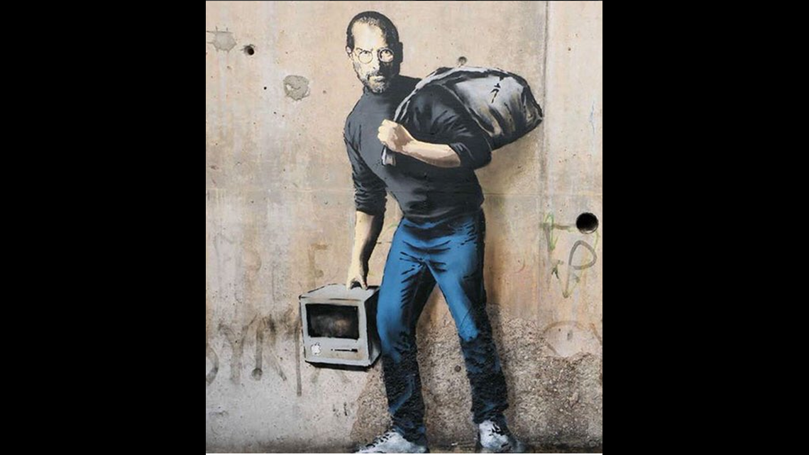 Banksy’s Steve Jobs mural spotlights refugee crisis | fox61.com