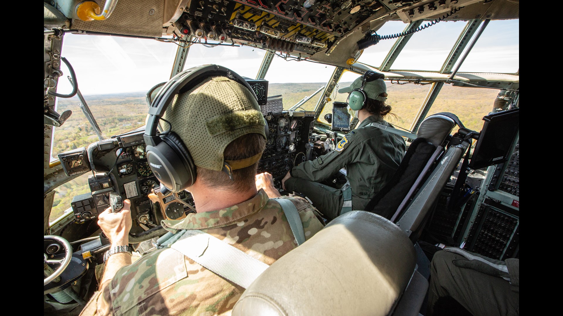 Inside the CT Air National Guard C130 that flew over the state today ...