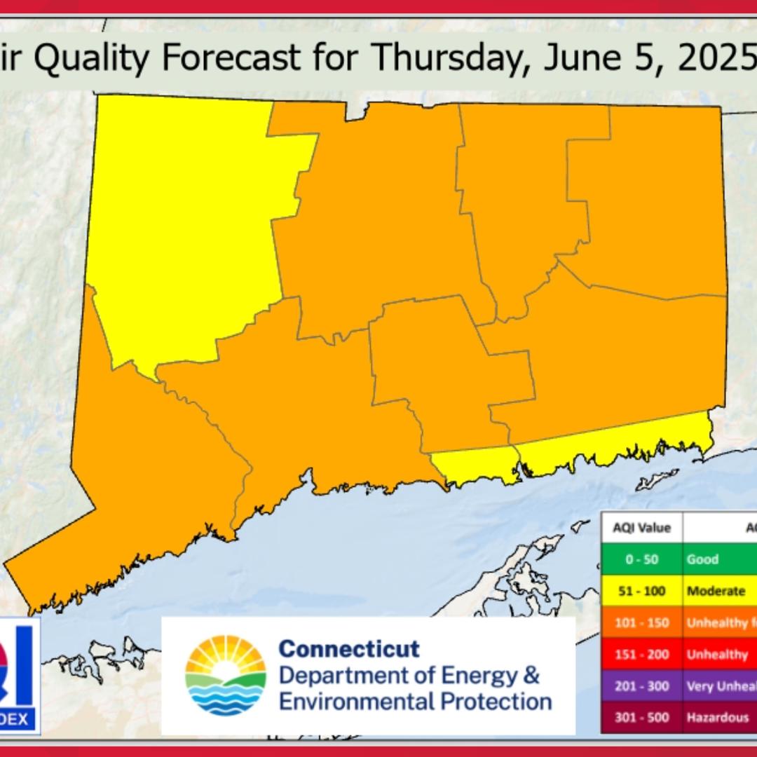 Canadian wildfire smoke, high temps reduce Connecticut's air quality ...