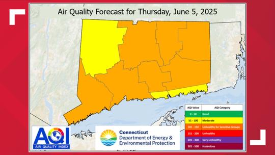Canadian wildfire smoke, high temps reduce Connecticut's air quality ...