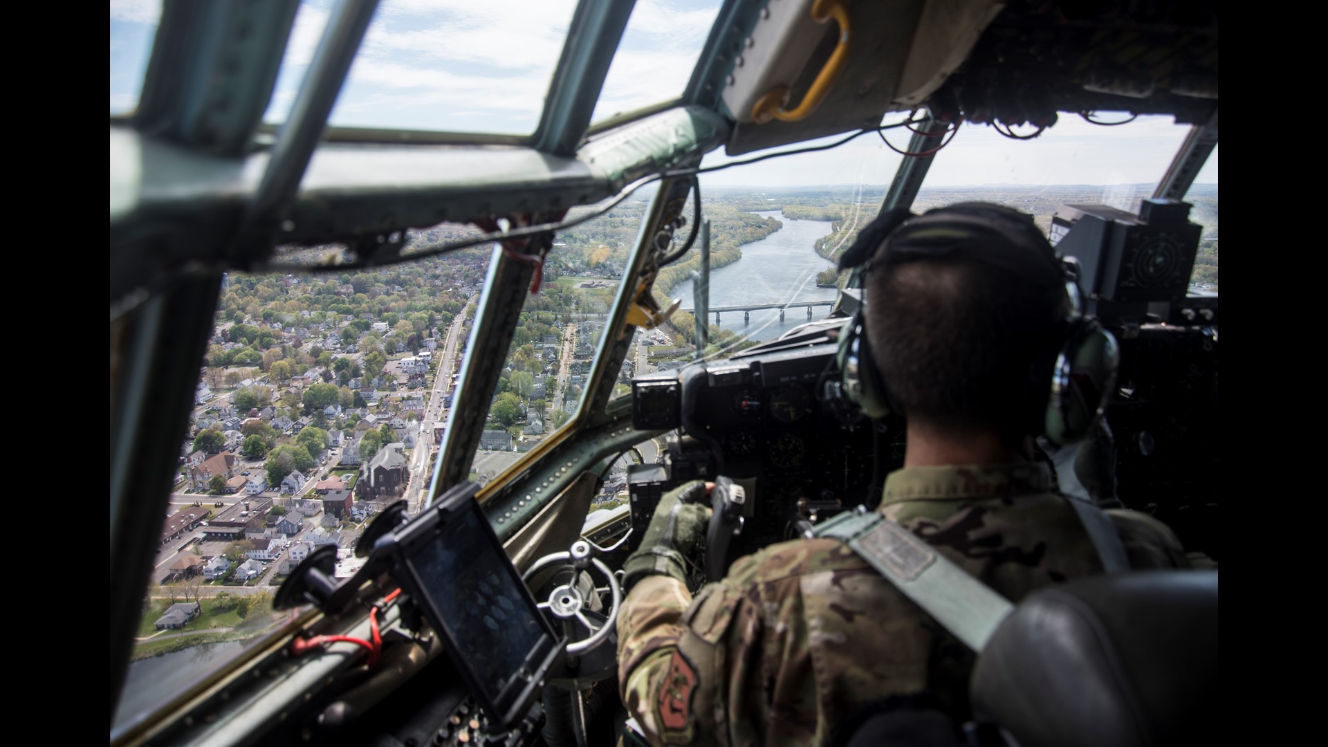 Inside the CT Air National Guard C130 that flew over the state today ...
