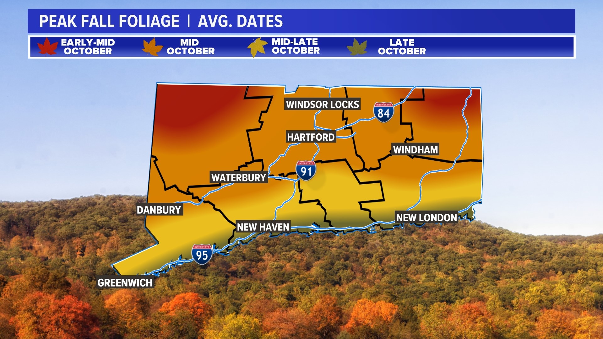 Fall foliage for 2023 brings unusual leaf color timetable | fox61.com