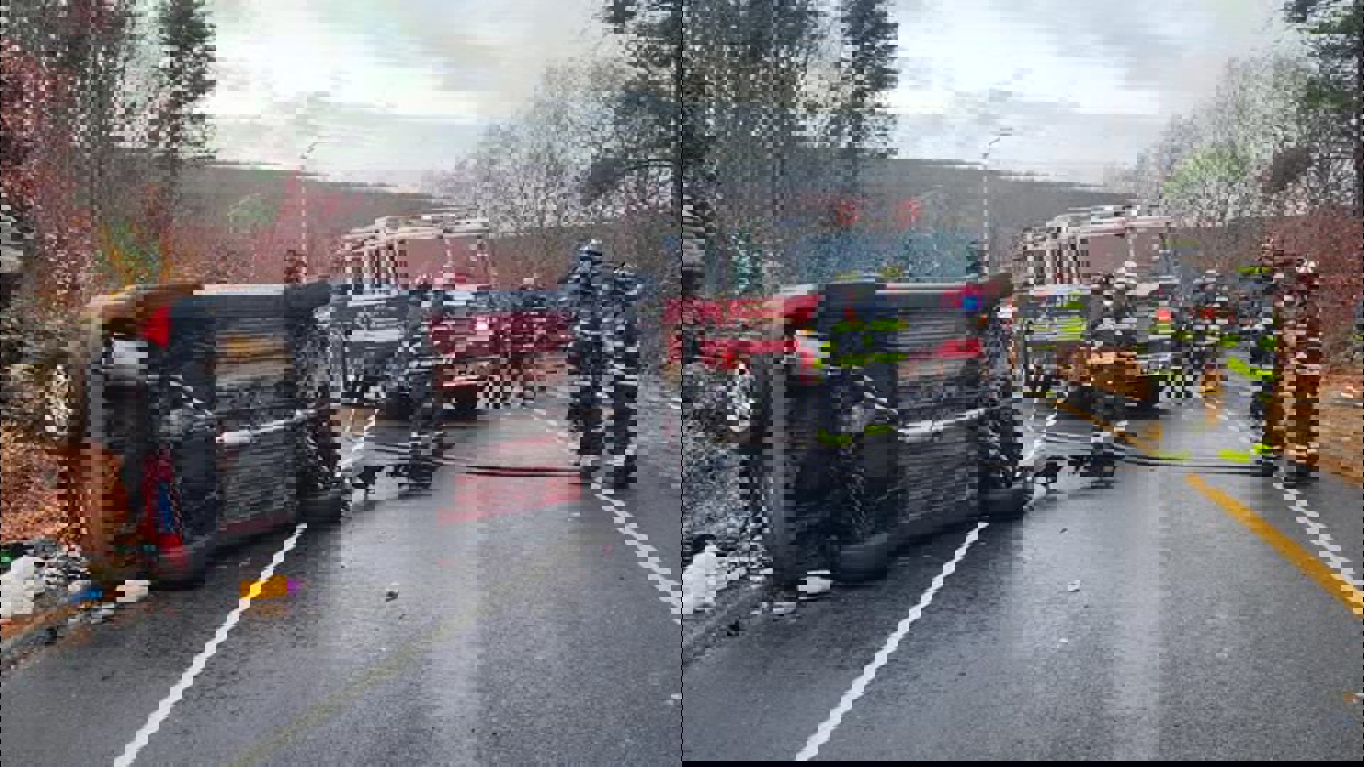 Driver escapes injury in Yantic rollover crash, fire contained | fox61.com