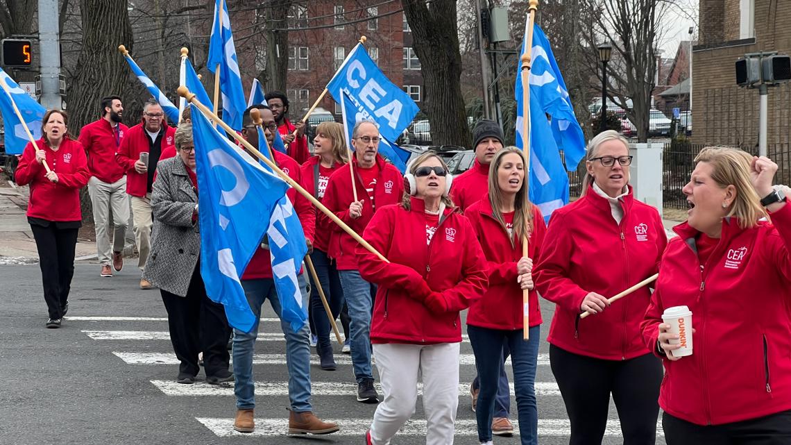 Conn. CEA teachers' union holds Public Education Day of Action march ...
