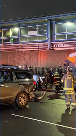 4 hospitalized after bus collides with multiple vehicles and the ...