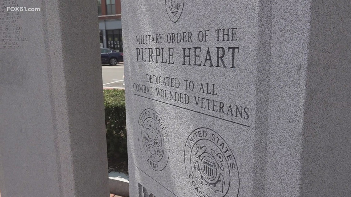 New Britain unveils Purple Heart monument to honor wounded veterans ...