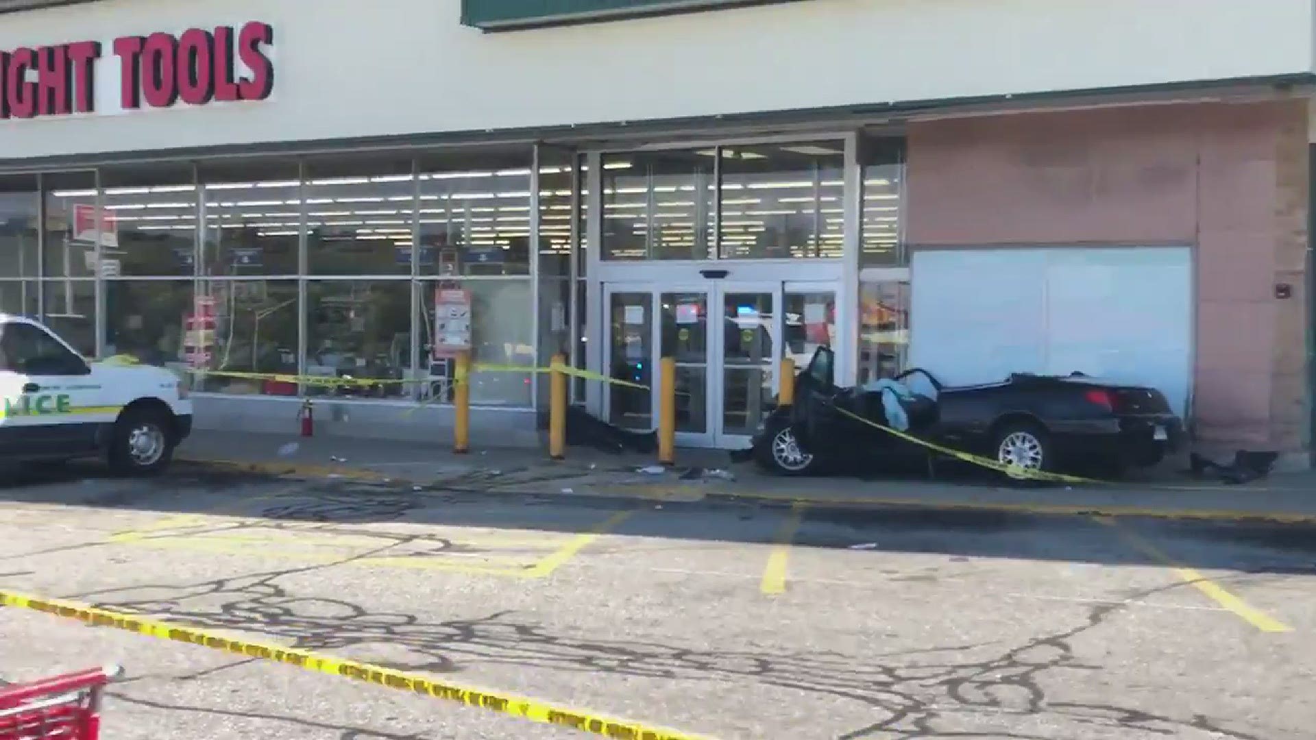 New London crash at Harbor Freight Tools